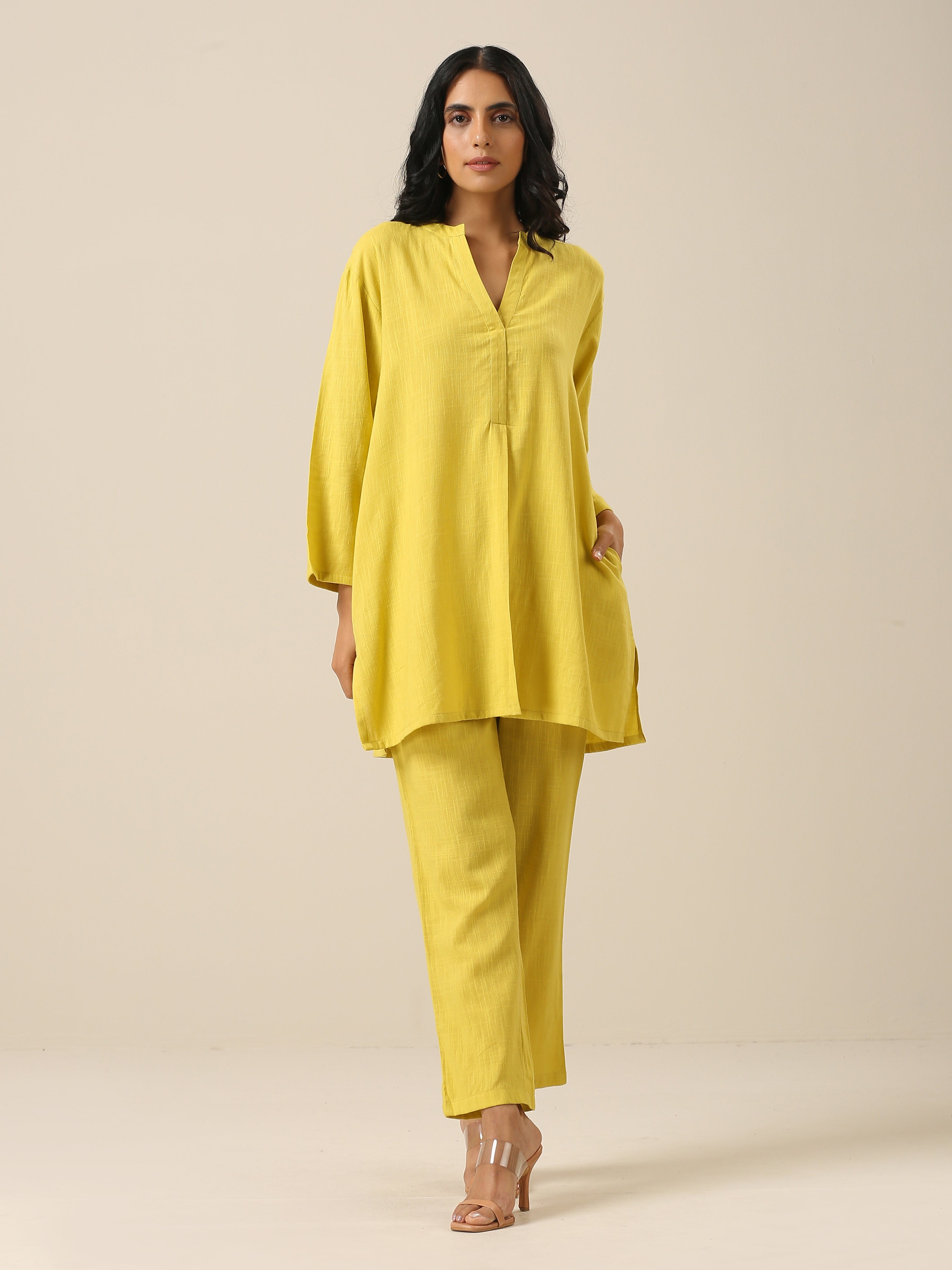 Lime Slub Texture Relax Fit Co-Ord Set – trueBrowns