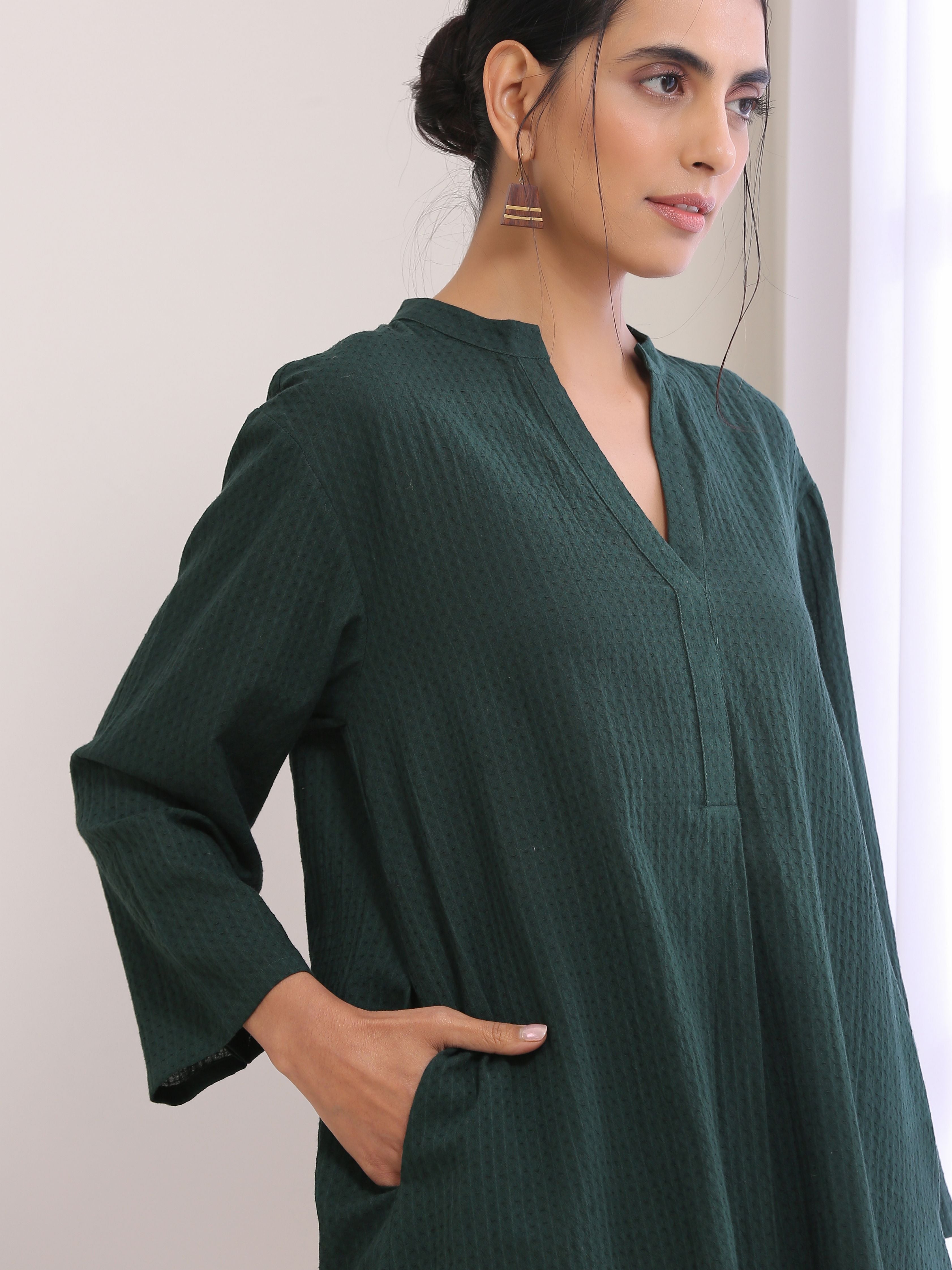 Dark Green Dobby Relaxed Fit Co-Ord Set – trueBrowns