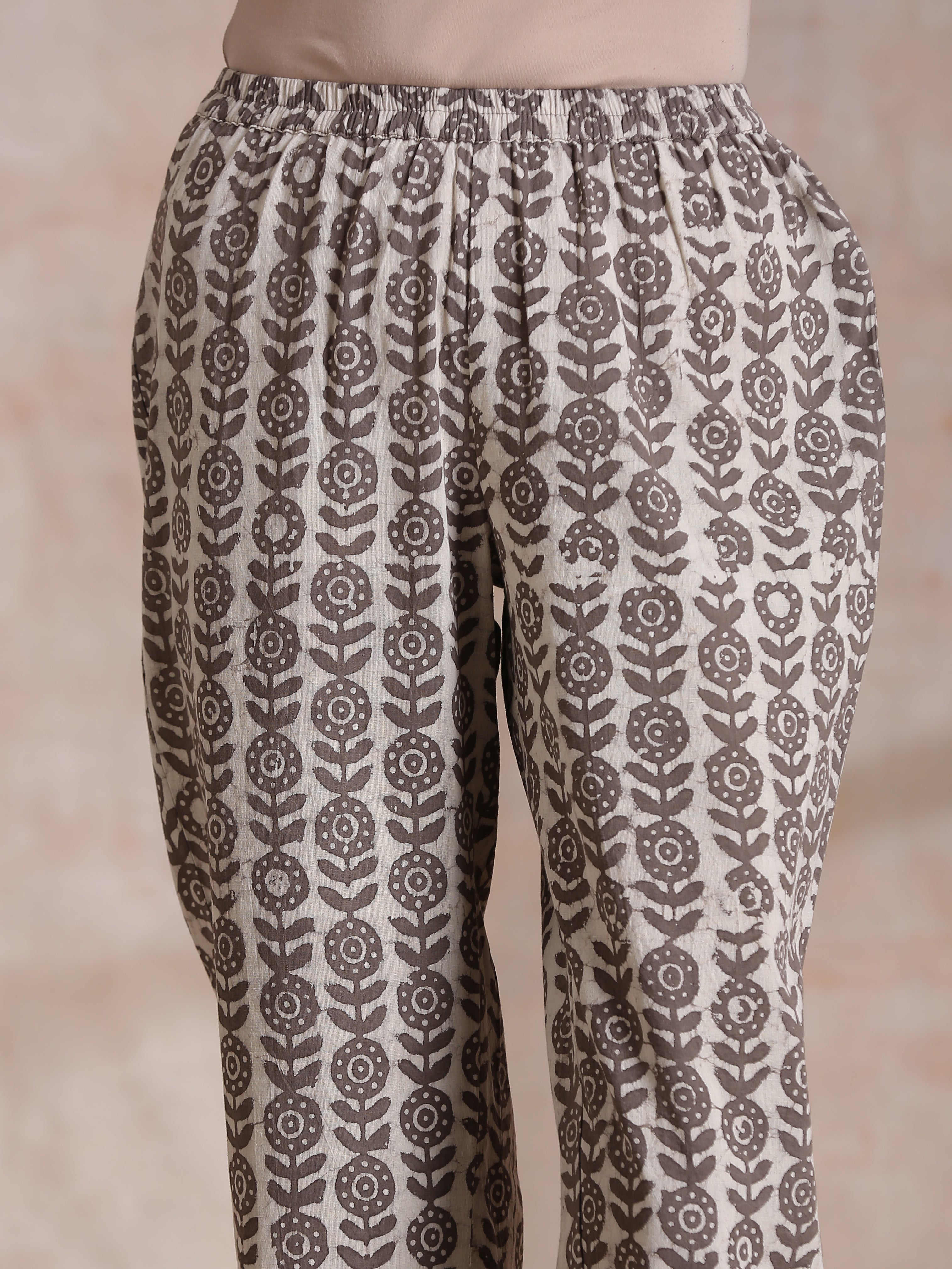 Clay Dabu Overall Print Cotton Panel Kaftan Kurta Pant Set – trueBrowns